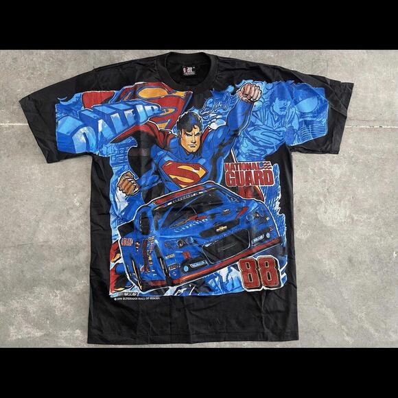 Marvel | Shirts | Vintage Superman Nascar Dale Earnhardt Aop Marvel Dc ...